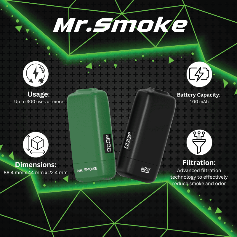 LUZID Mr. Smoke Filter - Compact, Eco-Friendly Smoke & Odor Reducing ...