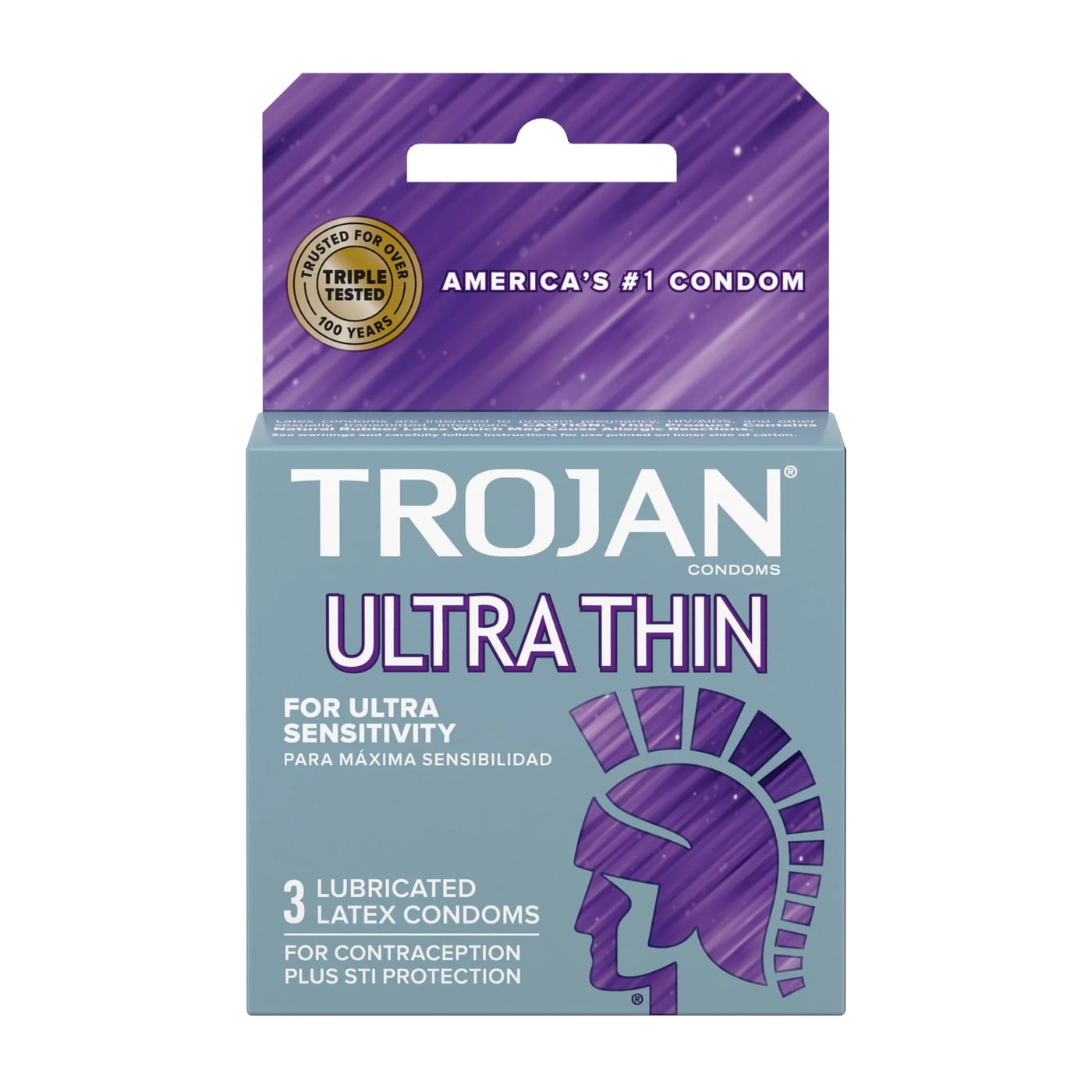 Trojan Ultra Thin Condoms | Ultra Sensitivity & Protection | Lubricated ...